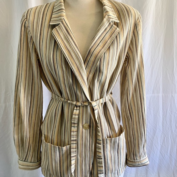 Jackets & Coats | Vintage Striped Jaeger Blazer Tie 12 7s 80s | Poshmark